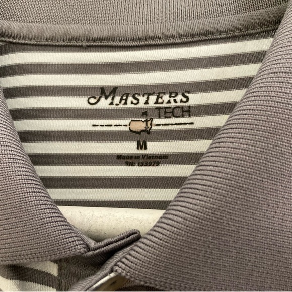 Masters | Shirts | Grey And White Stripped Masters Polo Medium | Poshmark